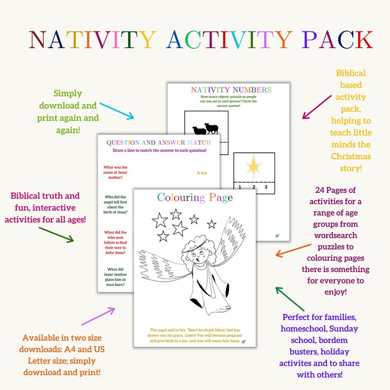 Christmas Nativity Activity Pack: Christian Printable (digital Download ...