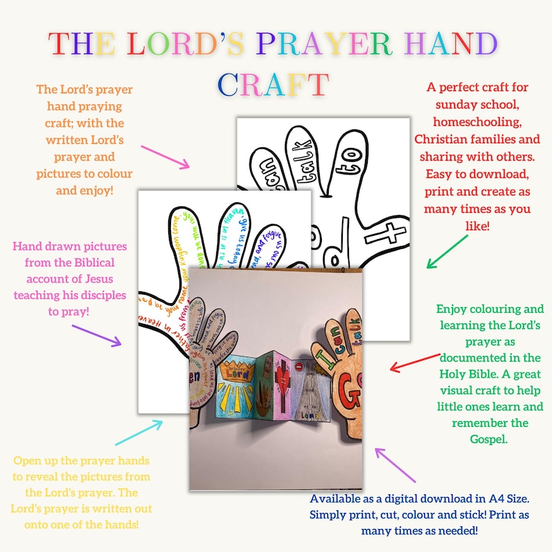The Lord's Prayer Craft,biblical Sunday School Activity,christian ...