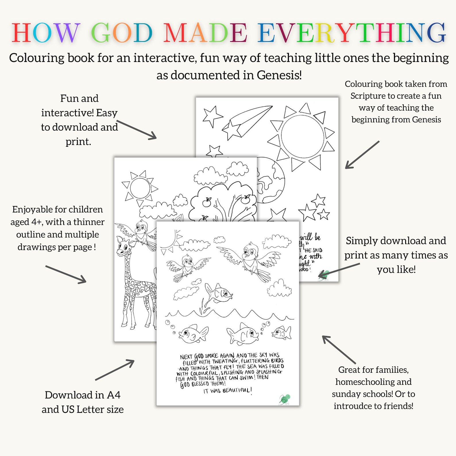How God Made Everything Digital Download Colouring Book, Taken From ...