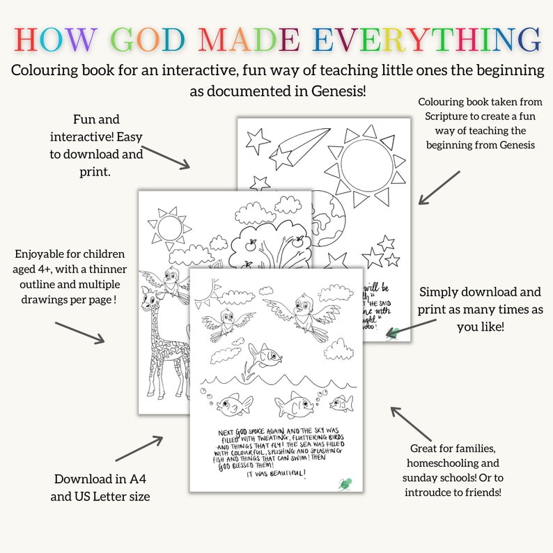 How God Made Everything Digital Download Colouring Book, Taken From ...