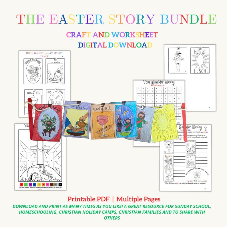 The Easter Story Activity and Lesson Bundle, Christian Homeschool ...