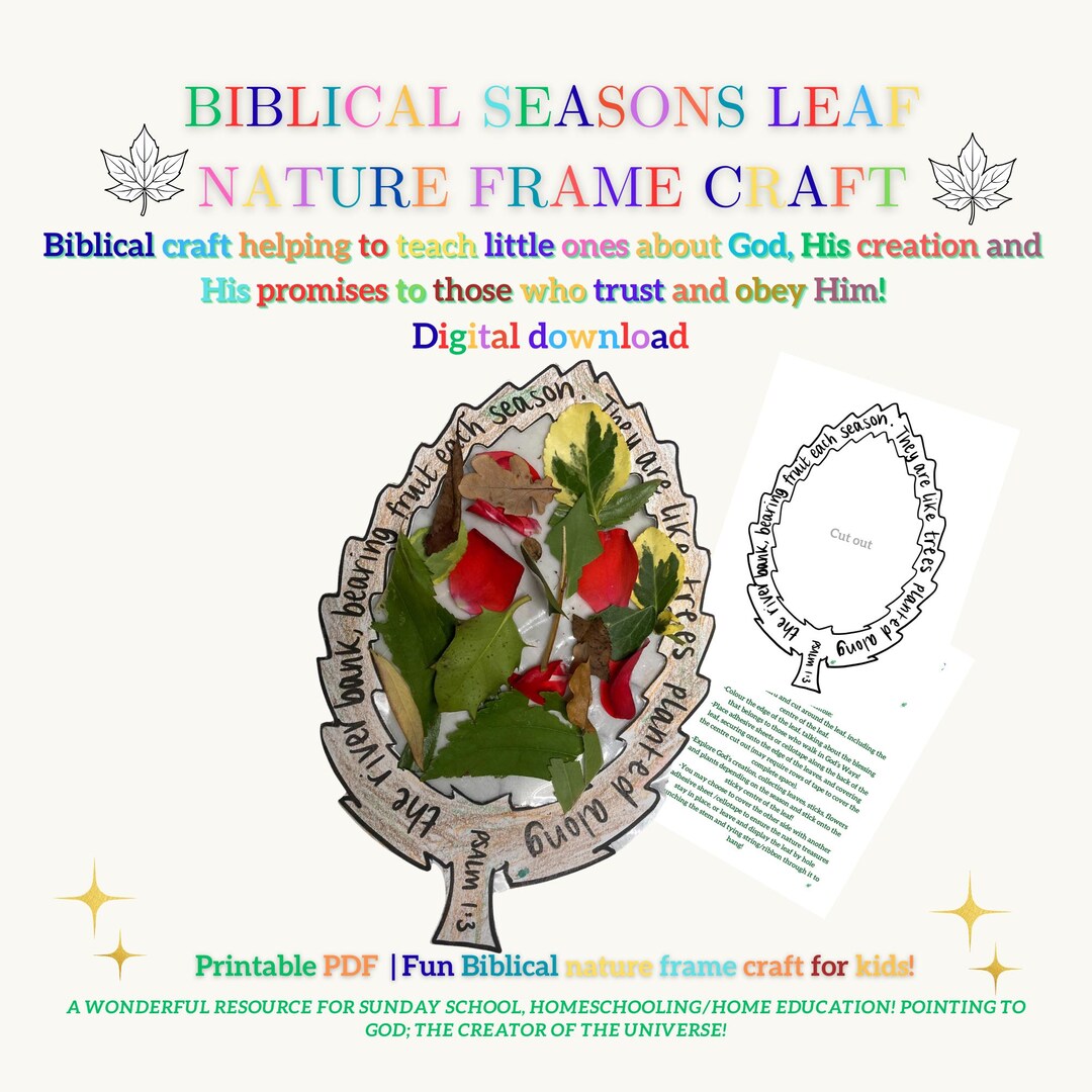 Biblical Psalm 1:3 Leaf Nature Frame Craft, Sunday School ...