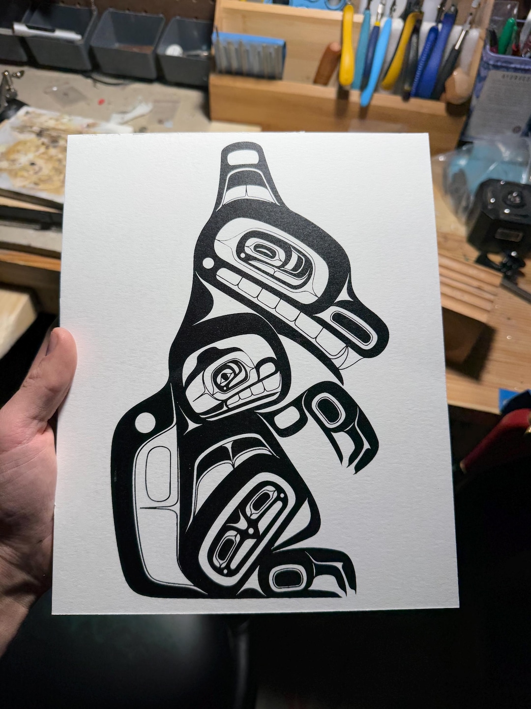 Formline Wolf Silk-screen Print - Etsy