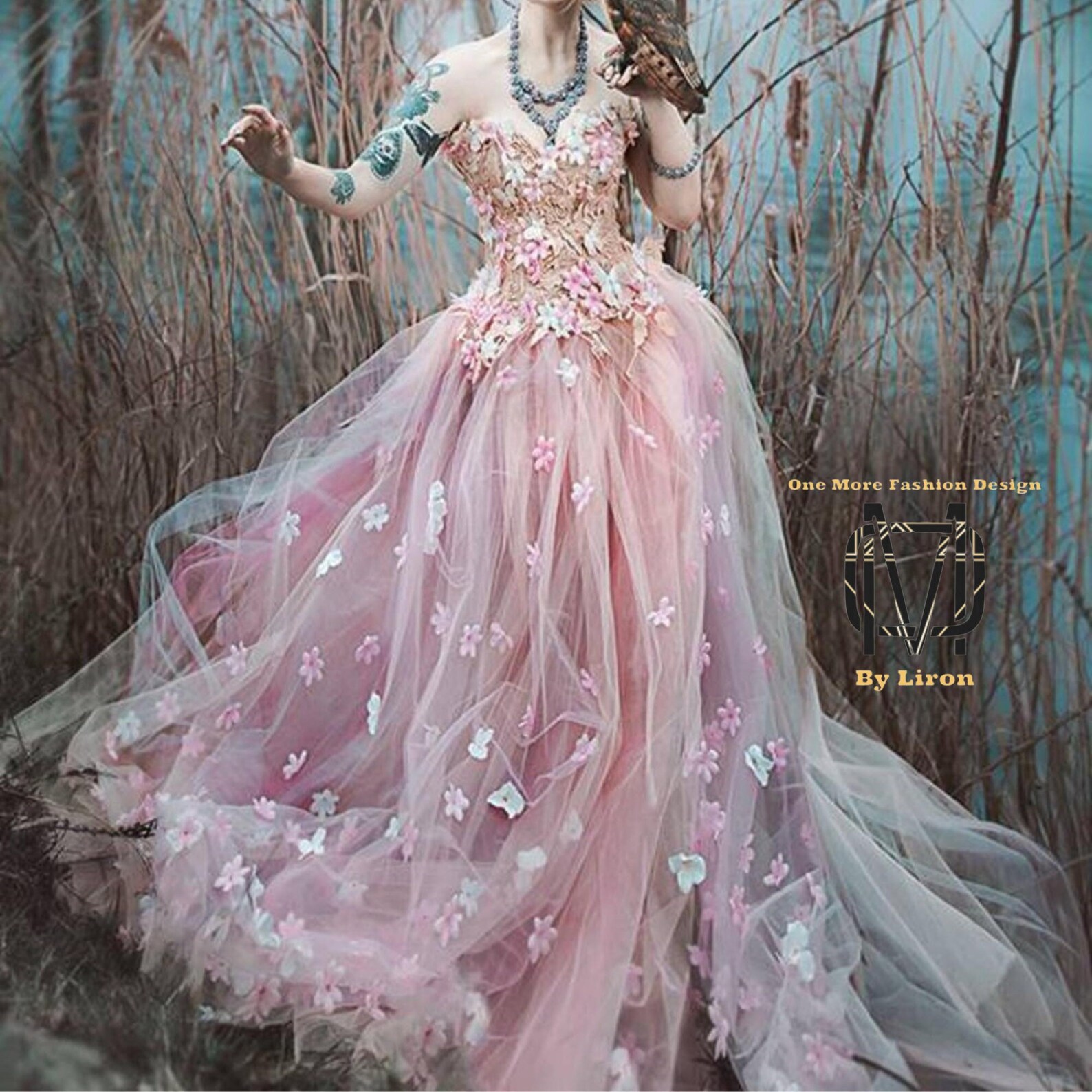 Elegant Fairy Dress With Floral Long Tulle Strapless Bell - Etsy