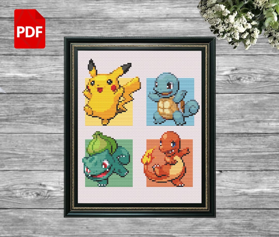 Pokemon Starters Cross Stitch Pattern - Etsy