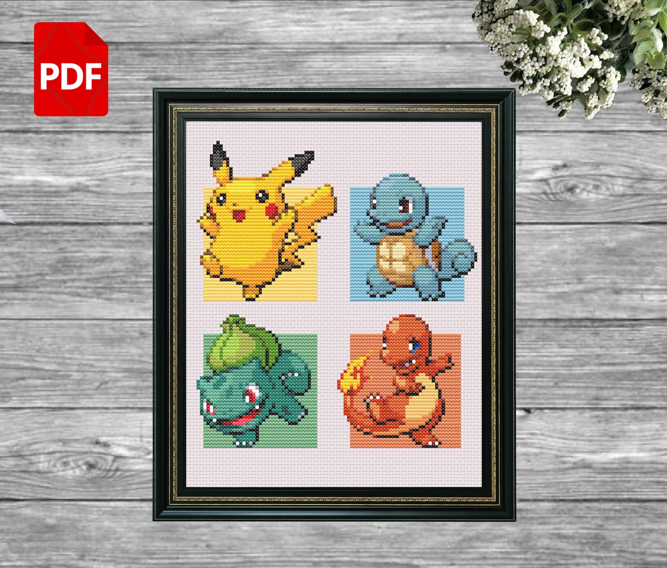 Pokemon Starters Cross Stitch Pattern - Etsy