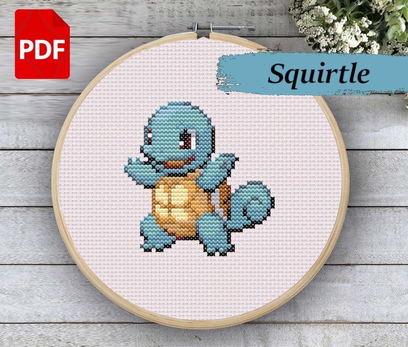 Pokémon Squirtle Cross Stitch Pattern - Etsy