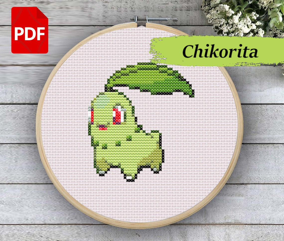 Chikorita Cyndaquil Totodile Pokemon Starters Cross Stitch - Etsy