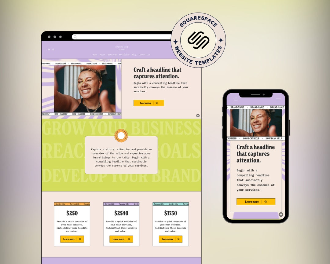 Squarespace Website Template I Creative Squarespace Website Template ...