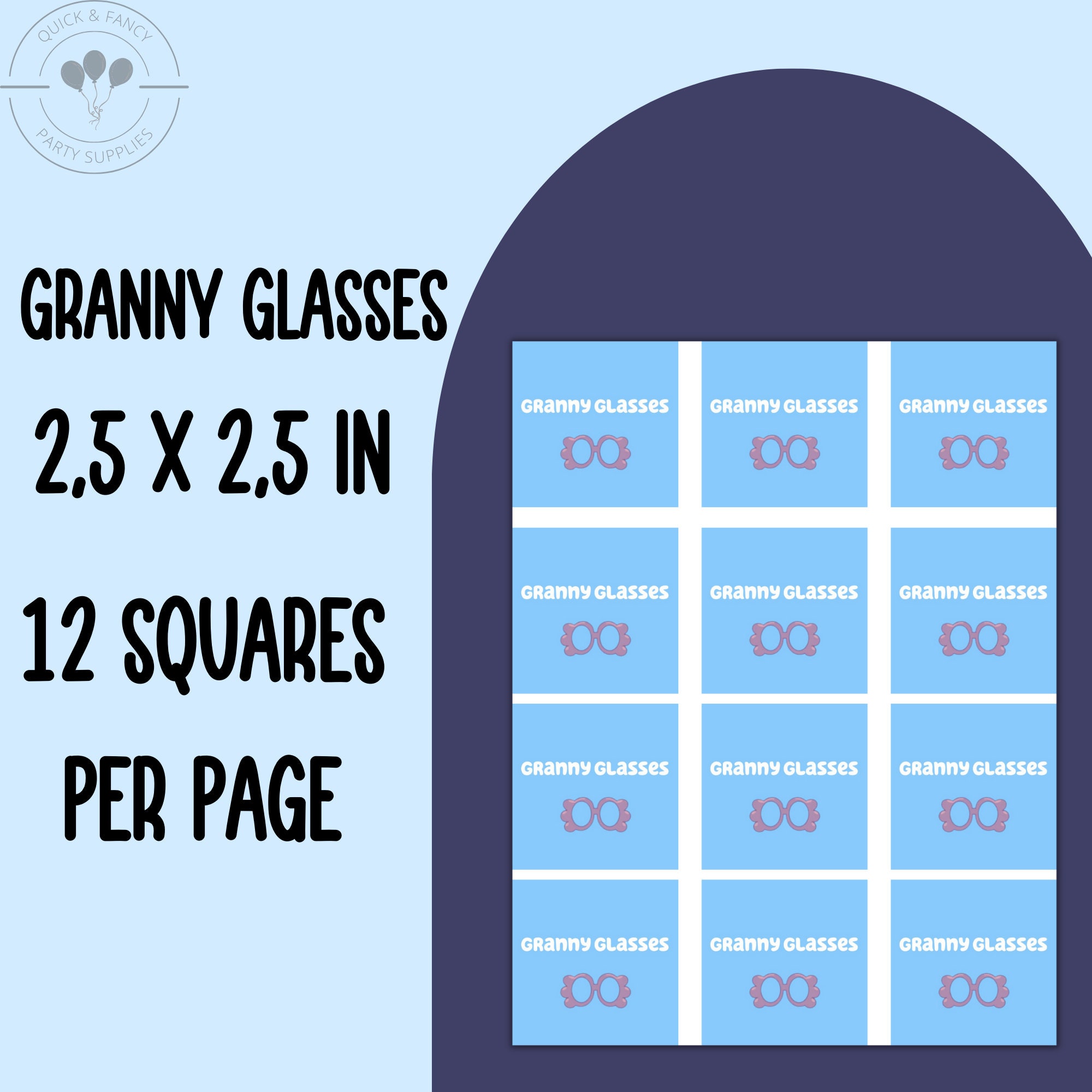 Granny Glasses Bluey Party Favor Digital Download Bluey Etsy Uk