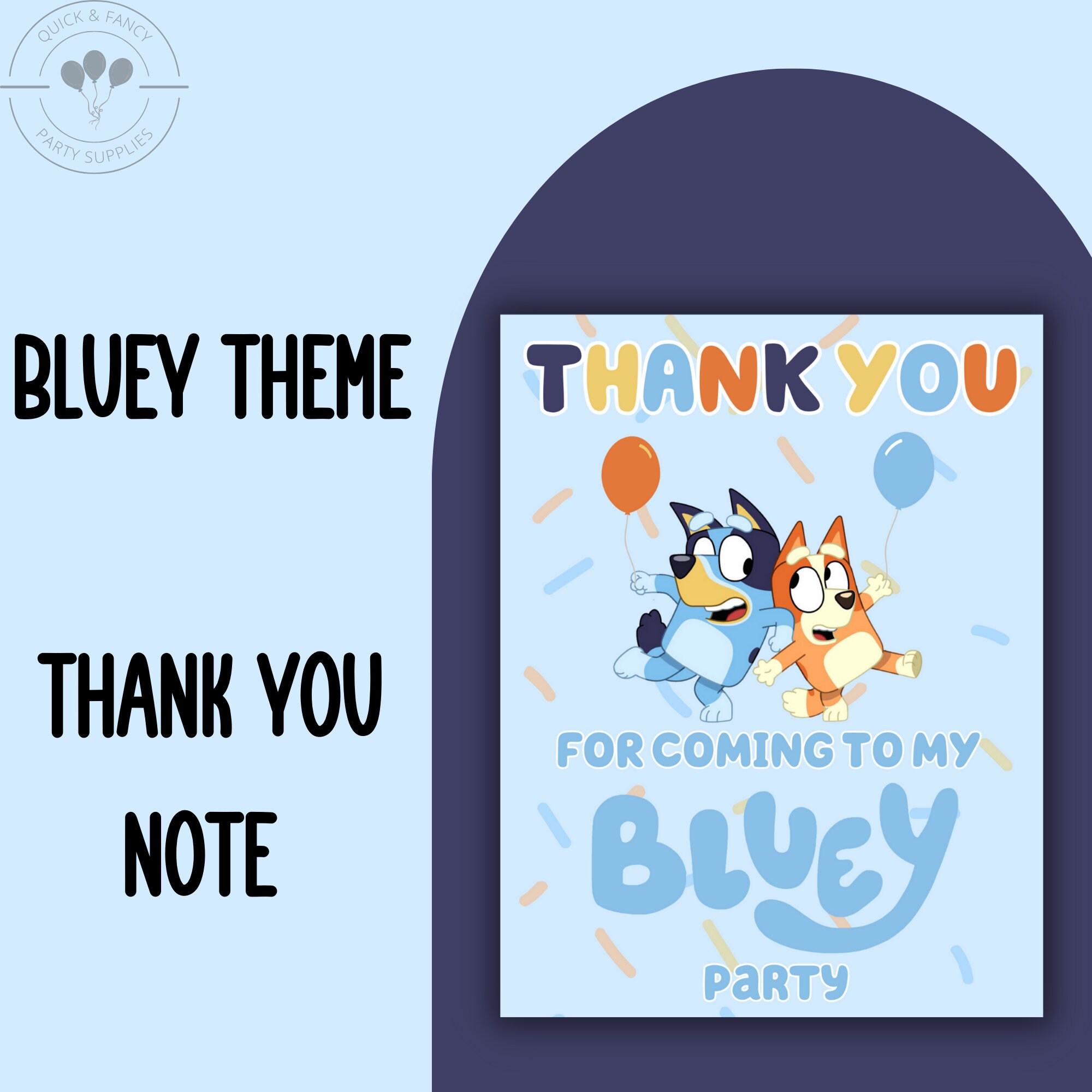 Bluey Birthday Party Bluey Theme Party Thank You Note - Etsy UK