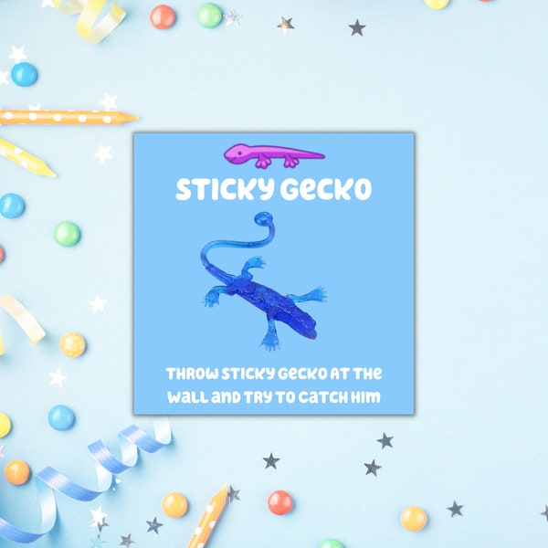 Bluey Sticky Gecko Party Favor - Etsy