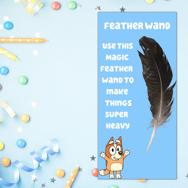Bluey Magic Feather - Etsy UK