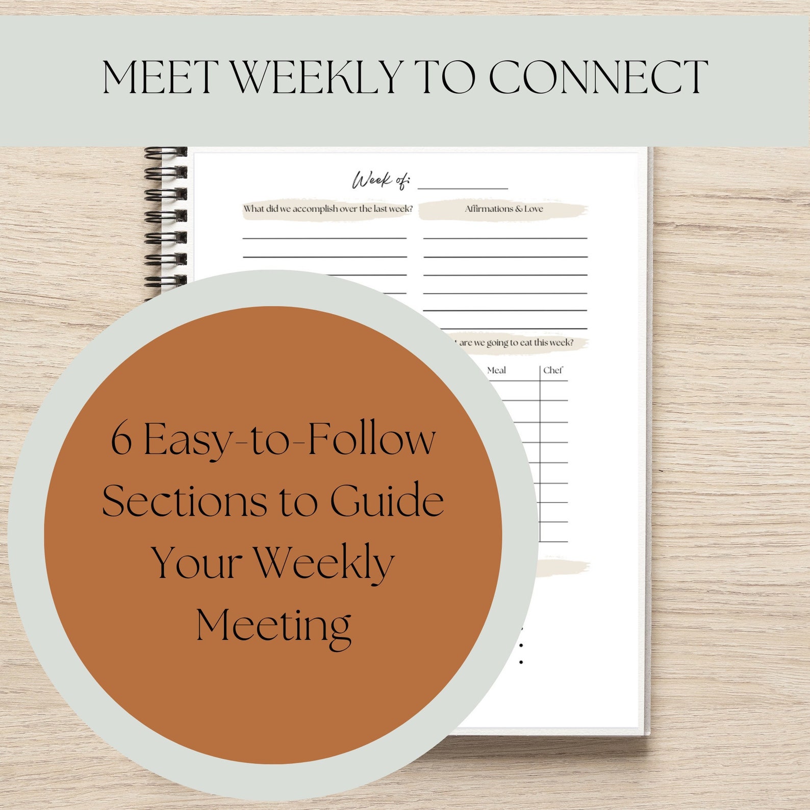 PRINTABLE Couple's Weekly Meeting Worksheet, Couple's Therapy Worksheet ...