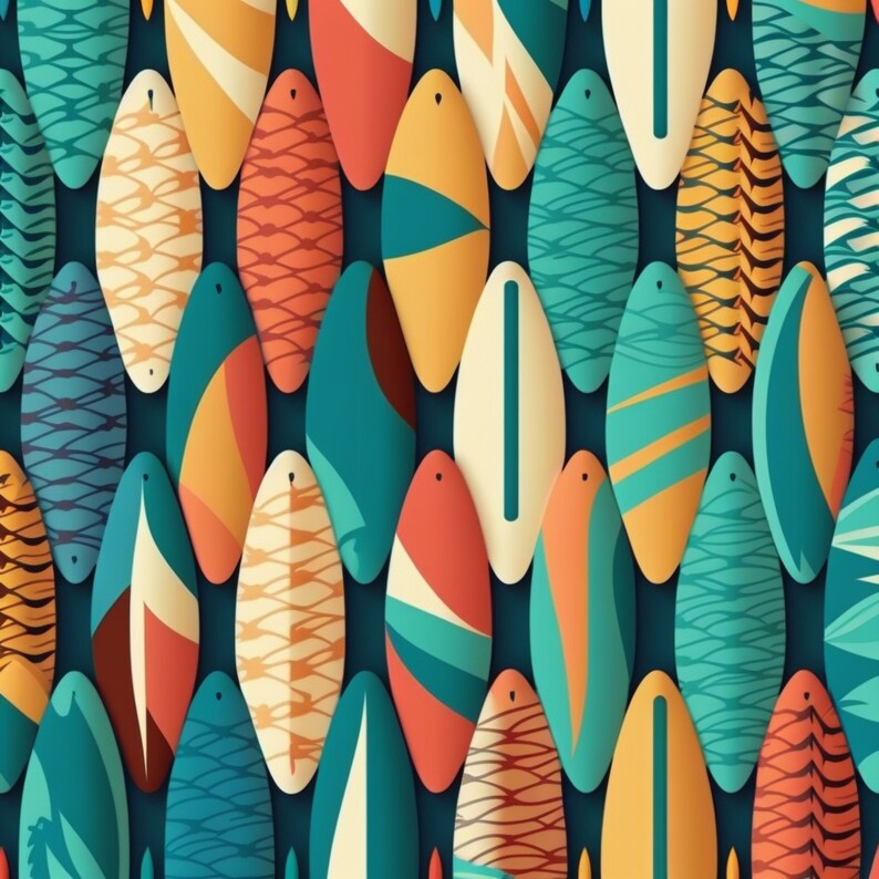 Digital Surfboard Paper Pack: Seamless Patterns for Scrapbooking ...