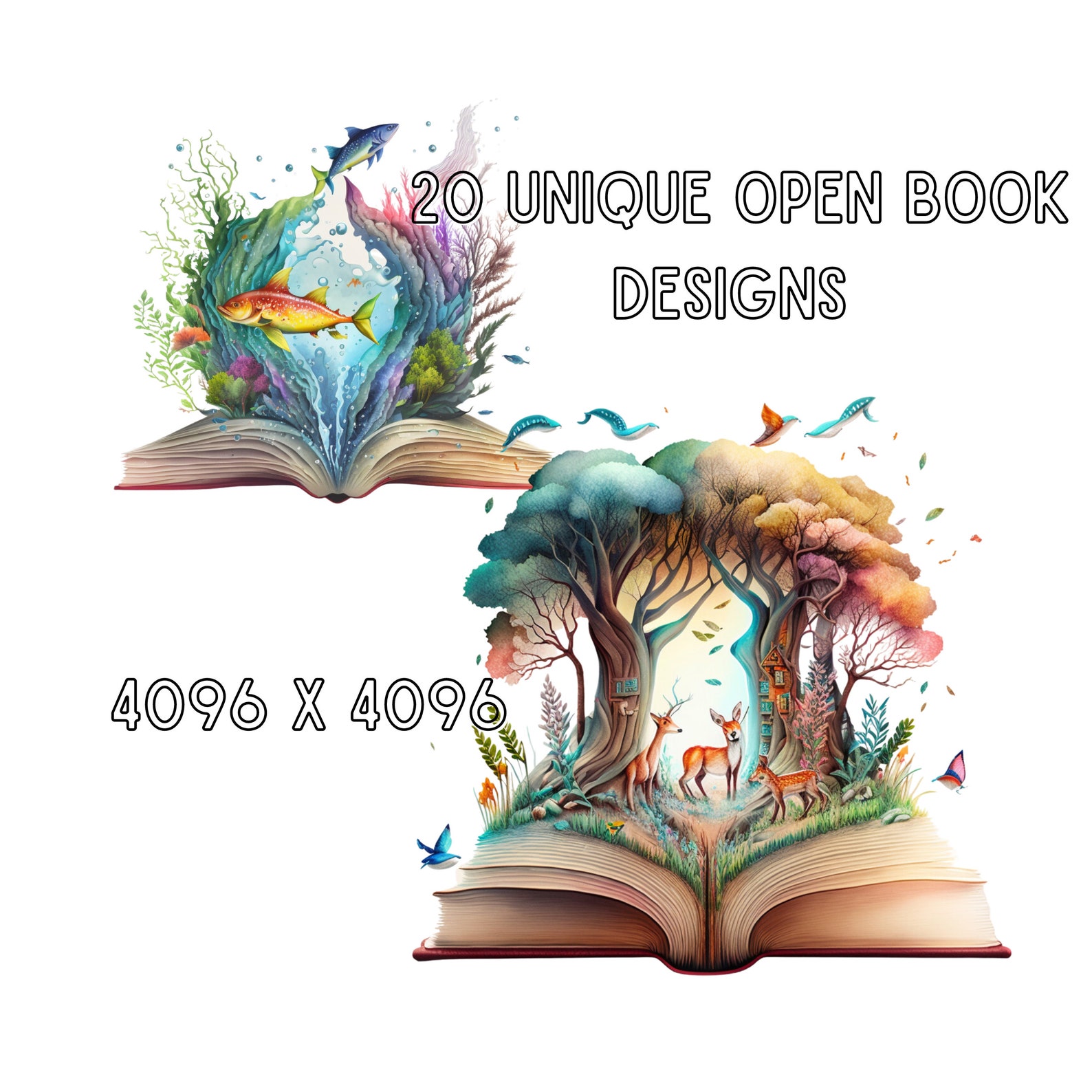 Fantasy Open Book Clipart Whimsical Tales Unfurl Magical Storybook ...