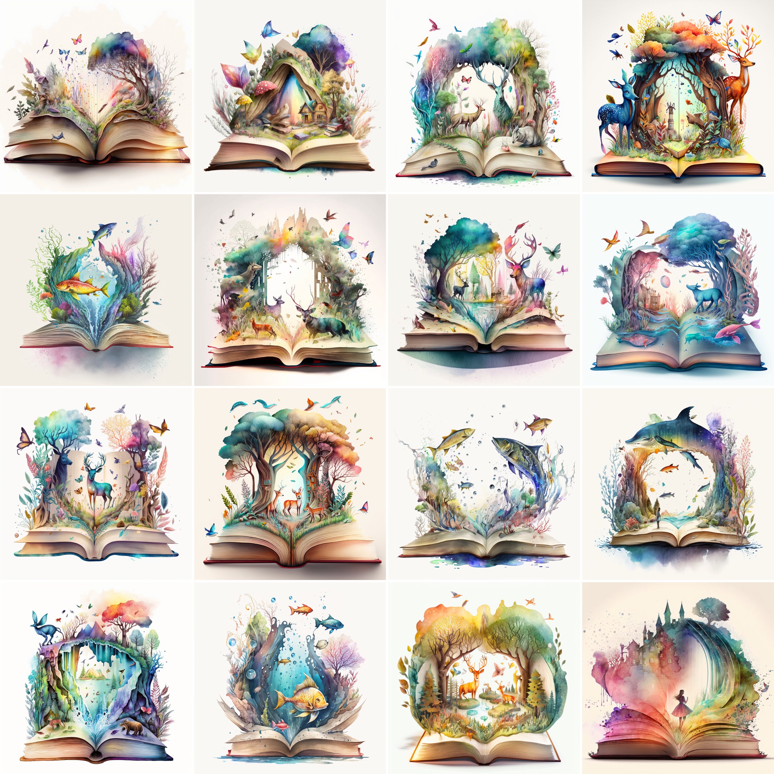 Fantasy Open Book Clipart Whimsical Tales Unfurl Magical Storybook ...