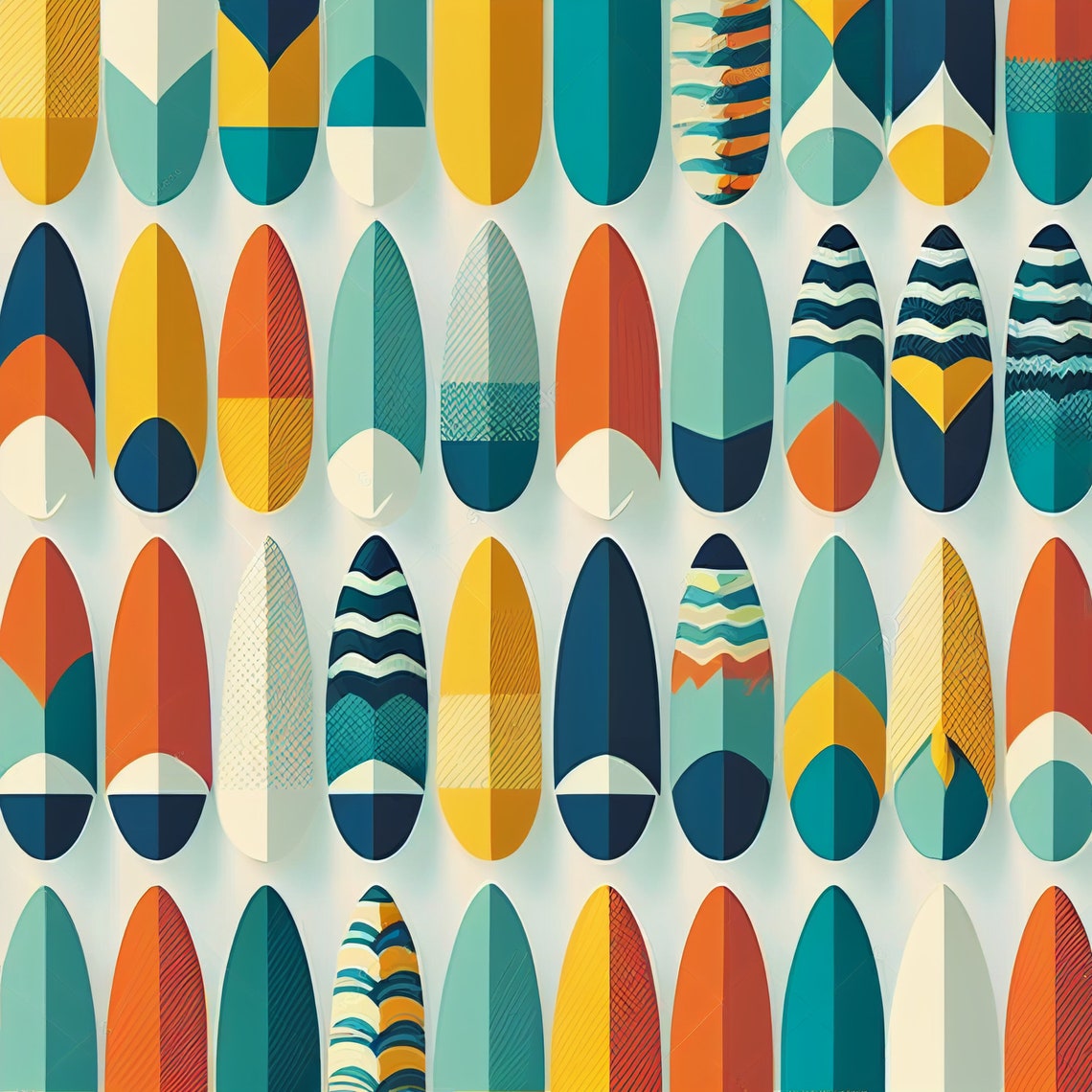 Digital Surfboard Paper Pack: Seamless Patterns for Scrapbooking ...