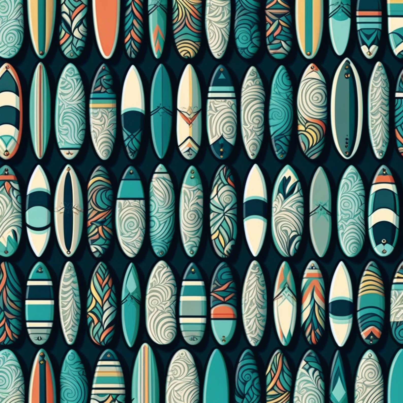 Digital Surfboard Paper Pack: Seamless Patterns for Scrapbooking ...