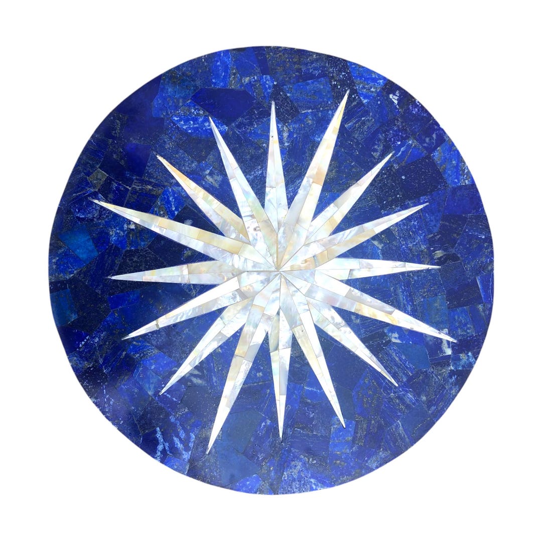 Round Blue Marble Coffee Table Top Lapis Lazuli Gemstone Exclusive ...