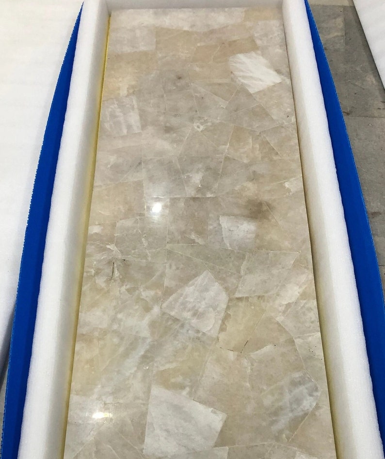 White Quartz Table Top , Stone Dining Table, Agate Coffee Table, Mid ...
