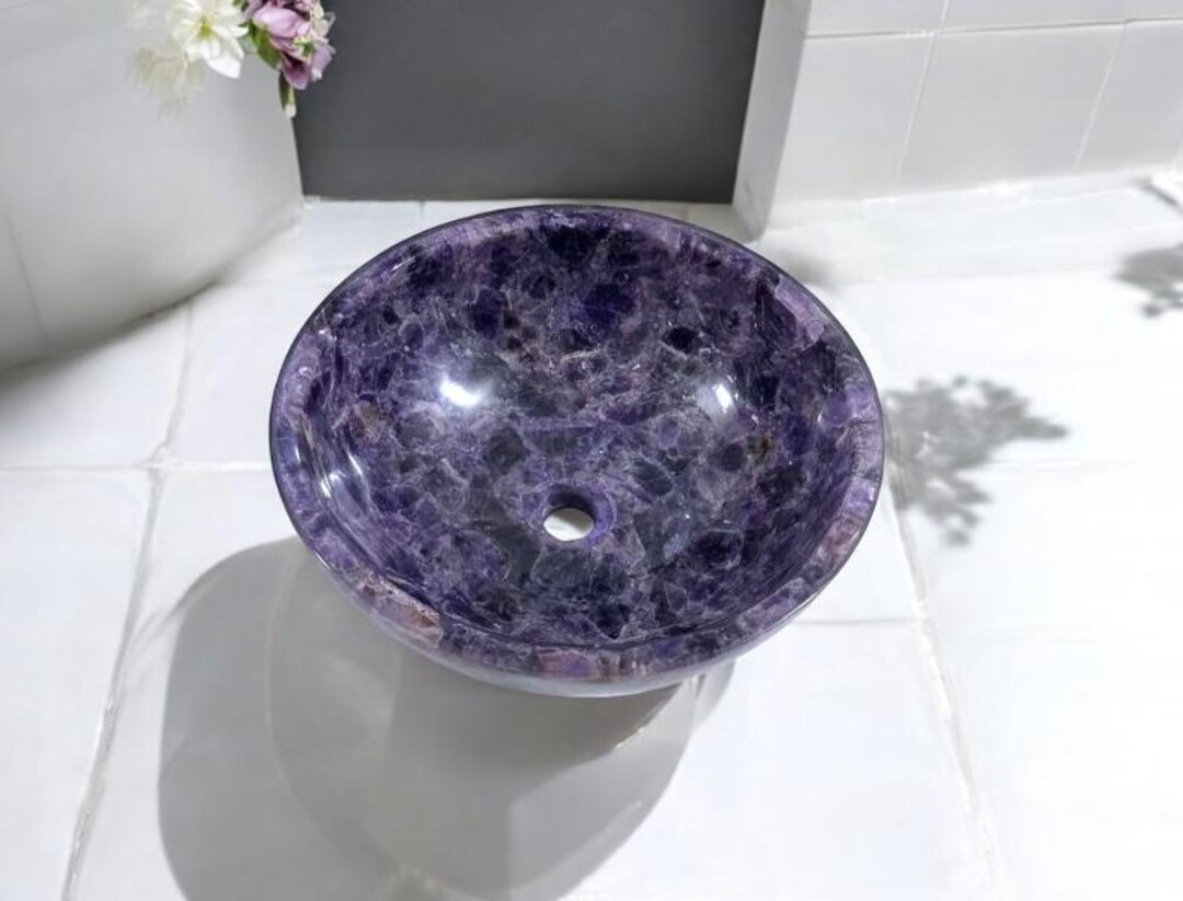 Amethyst Stone Kitchen Countertop Sink, Amethyst Wash Basin, Stone Sink ...