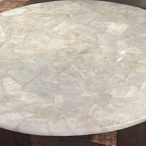 White Quartz Round Table Top Perfect for Coffee or Dining Unique Tops ...
