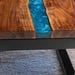 Square Epoxy Resin Table With Stand Countertop for Cafeteria Interior ...