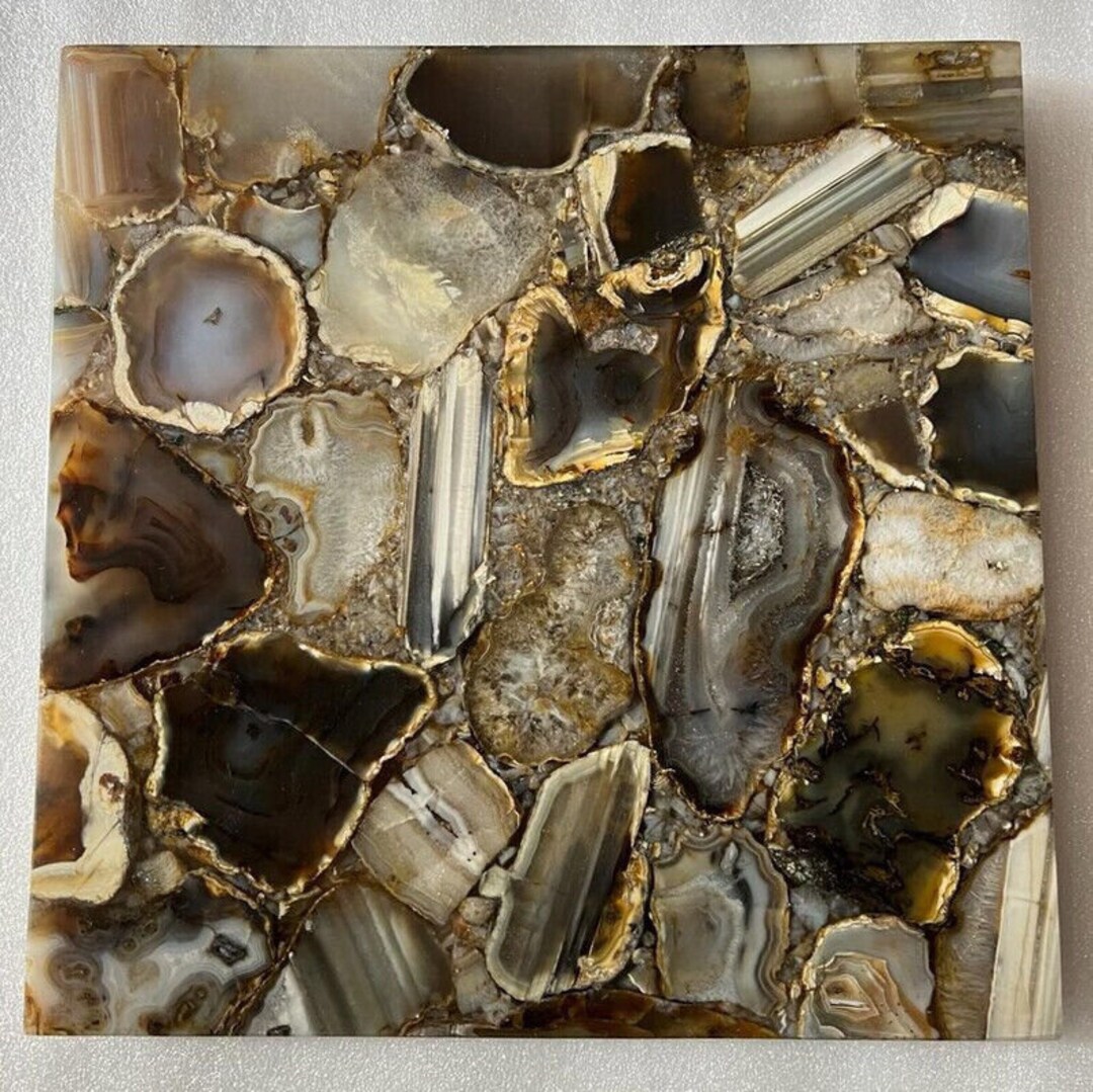 Wild Agate Square Coffee Table Top , Agate Console Panels, Customized ...