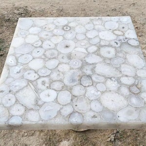 Square Agate Table, Custom Dining Table, Botswana Agate Table Top ...