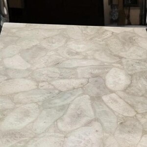 Rectangle White Quartz Dining Table Countertop for Kitchen Healing ...