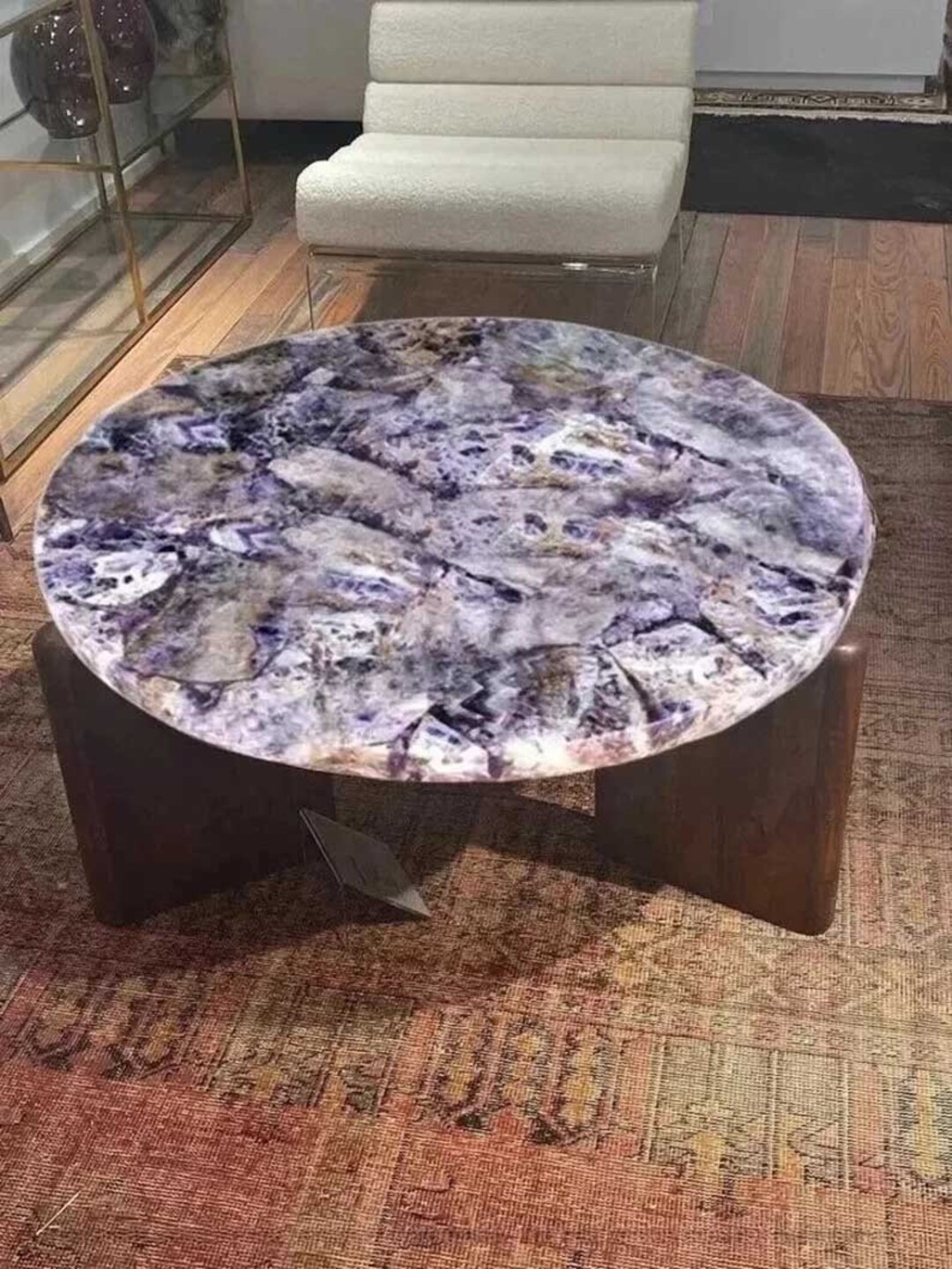Amethyst Center Table Top, Corner Table, Unique Sofa Table Tops, Agate ...