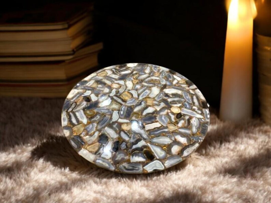 Wild Agate Coffee Table, Geode Agate Table, Agate Round Outdoor Dine ...