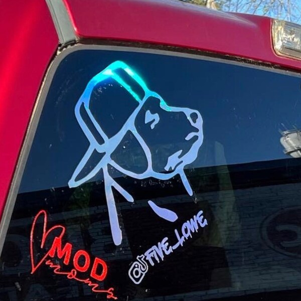 Dog With Backwards Hat Decal - Etsy