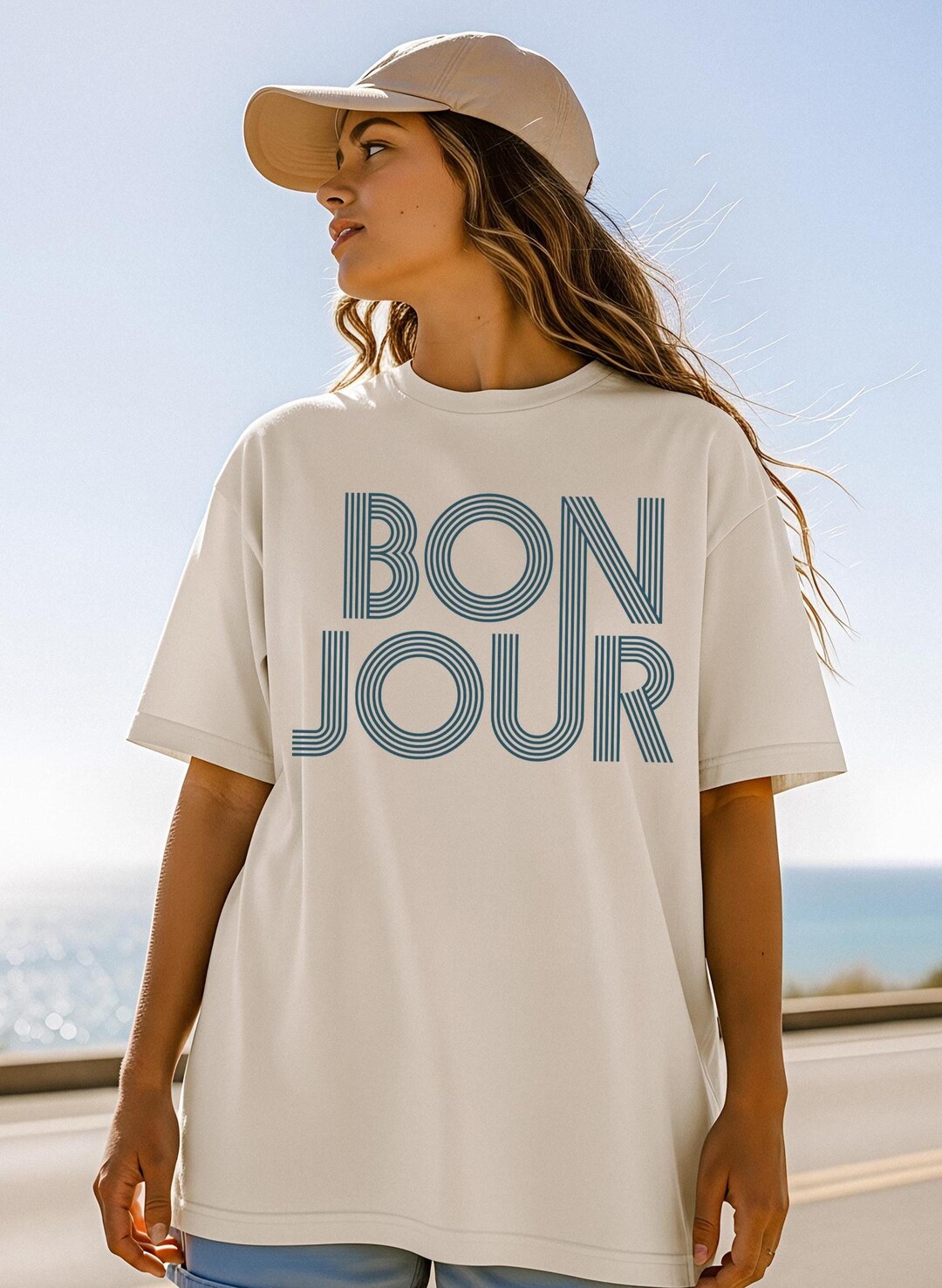 Retro Bonjour T-shirt, Comfort Colors French Graphic Tee, Parisian ...