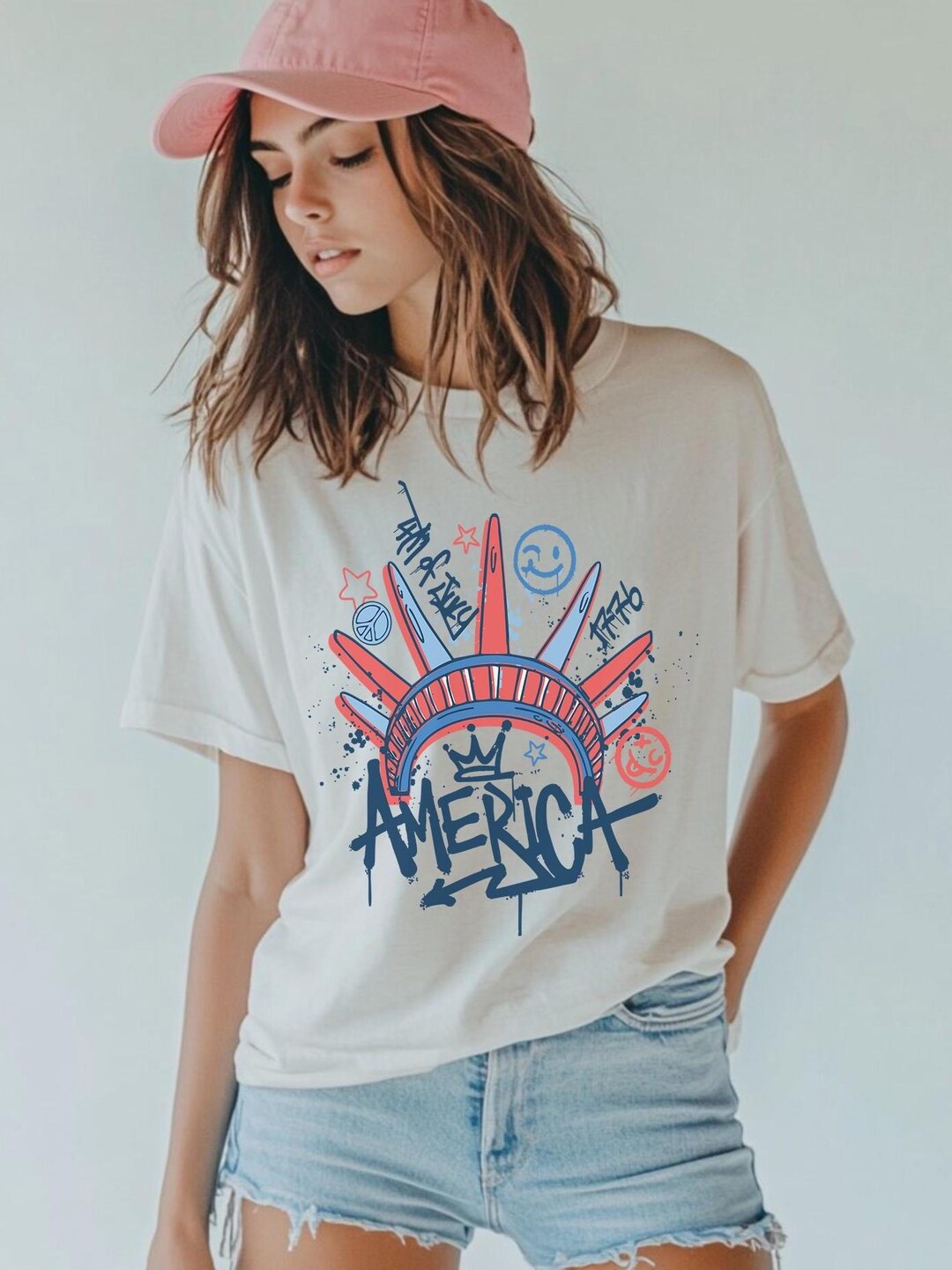 Graffiti America Comfort Colors Shirt, Patriotic USA Tee, 4th of July ...