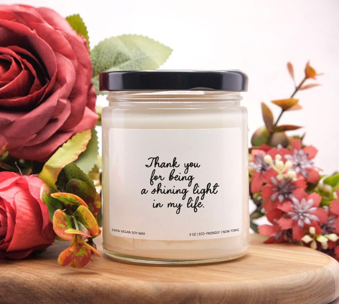 Shining Light Candle, Thank You Candle, Mentor Gift, Teacher Gift, Mom ...