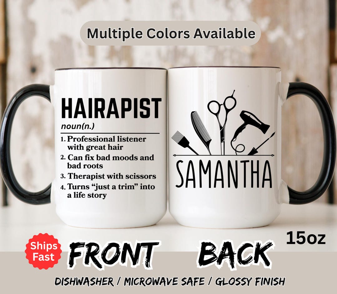 Personalized Salon Mug | Custom Hair Stylist Gift | Hairdresser Coffee ...