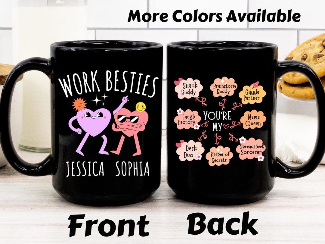 Personalized Work Bestie Mugs, Coworker Appreciation, Work Bestie Gift ...