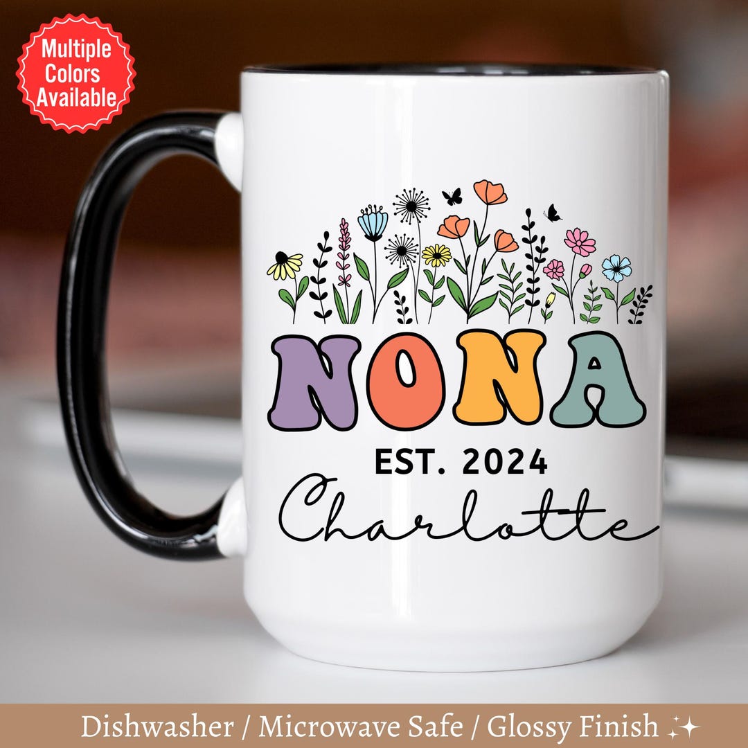New Nona Gift, Nona Est Mug, New Nona Cup, Nona Pregnancy Announcement ...