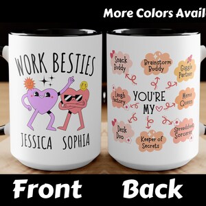 Personalized Work Bestie Mugs, Coworker Appreciation, Work Bestie Gift ...