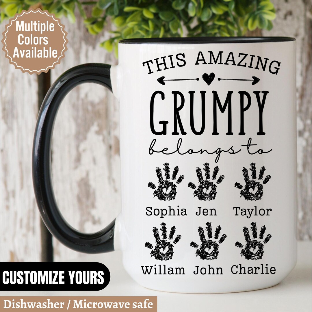 Personalized Grumpy Mug, New Grandpa, Grandparents Pregnancy ...