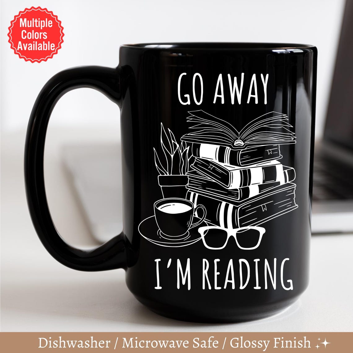 Go Away I'm Reading Coffee Mug, Reader Mug, Book Lover Gift, Funny ...