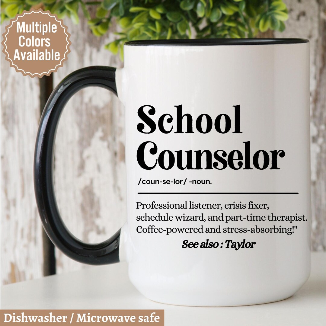School Counselor Definition Mug, Guidance Counselor Mug, School ...