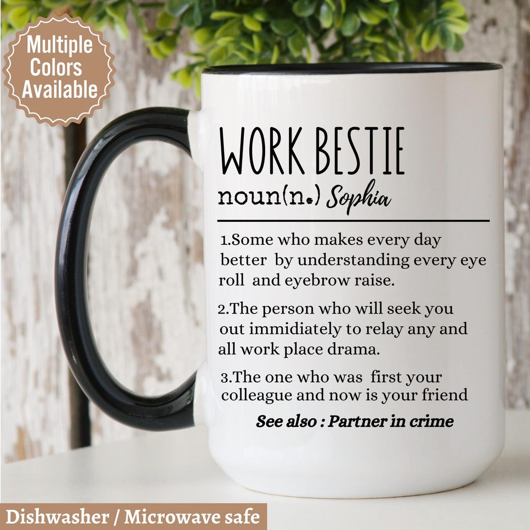 Personalized Work Bestie Mug, Work Best Friend Mug, Coworker Mug, Work ...