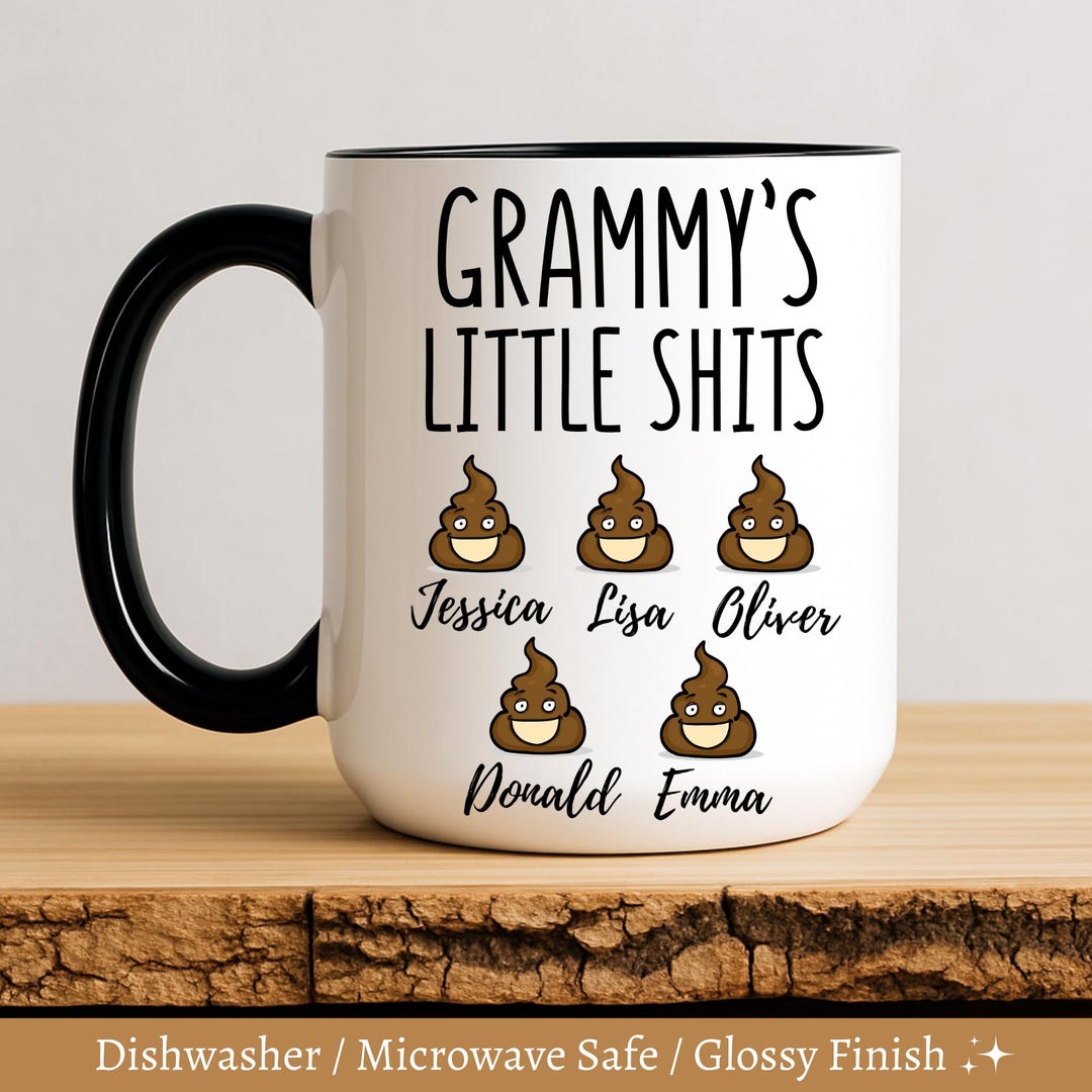 Personalized Grammy's Little Shits Mug, Birthday Gift for Grandma ...