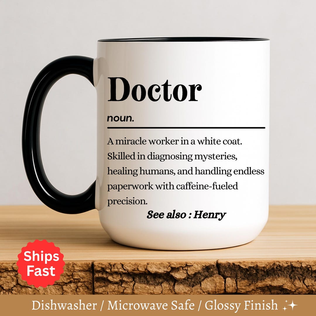 Doctor Definition Mug, Personalized Doctor Gift, Gift for New Doctor, Doctor Coffee Mug, Doctor ...