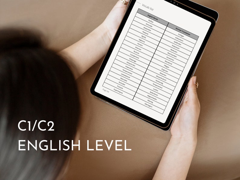 C1/C2 English/german Vocabulary List Part 1 - Over 400 Words - Instant ...