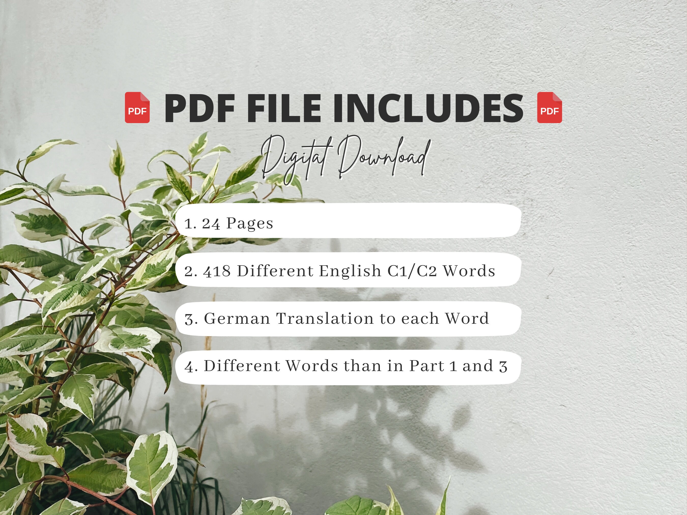 C1/C2 English/german Vocabulary List Part 2 Over 400 Words Instant ...