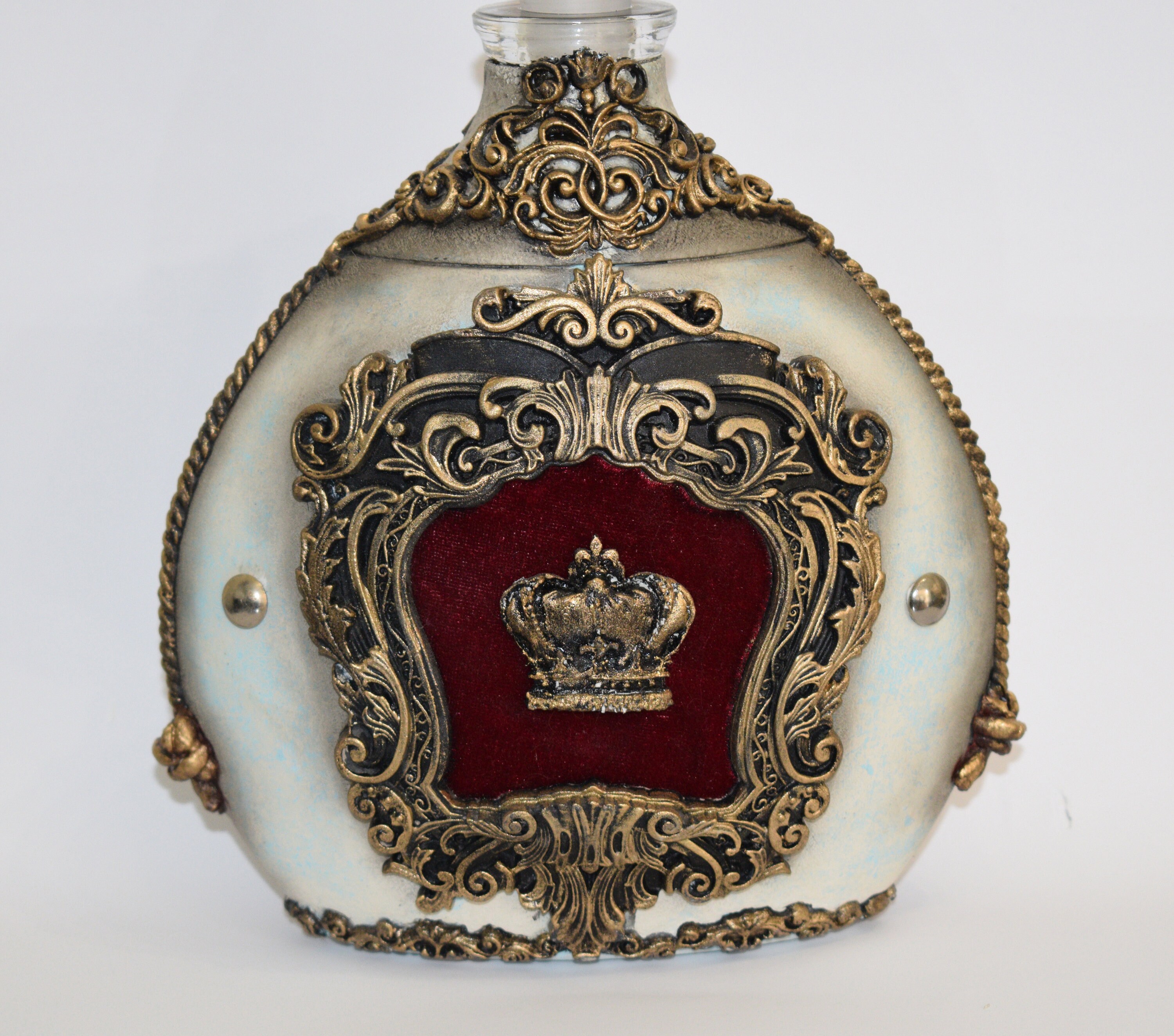 Decorated Royal Glass Bottle, Art Home Decor - Etsy